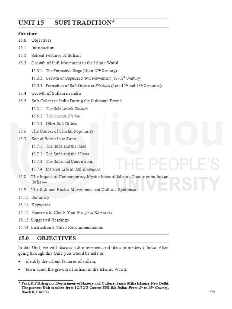 Unit-15 (1) | PDF | Sufism | Esoteric Schools Of Thought