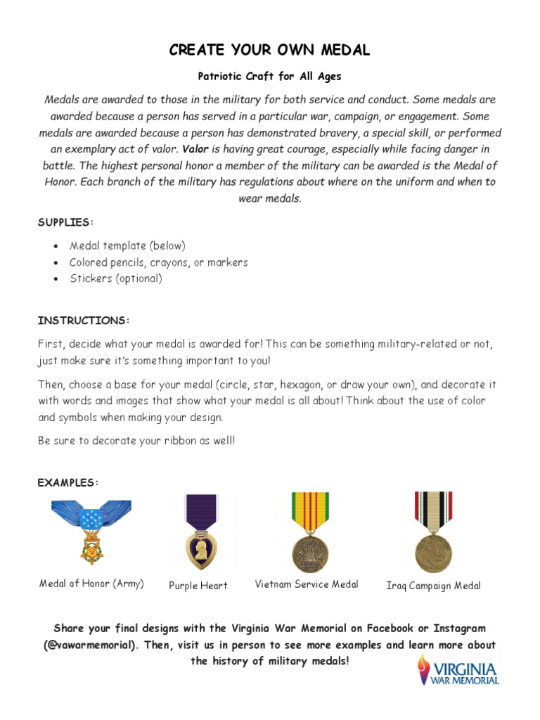 VWM Create Your Own Medal | PDF