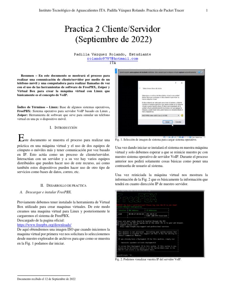 Practica 2 Cliente Servidor | PDF | Voz sobre IP | Servidor (Computación)