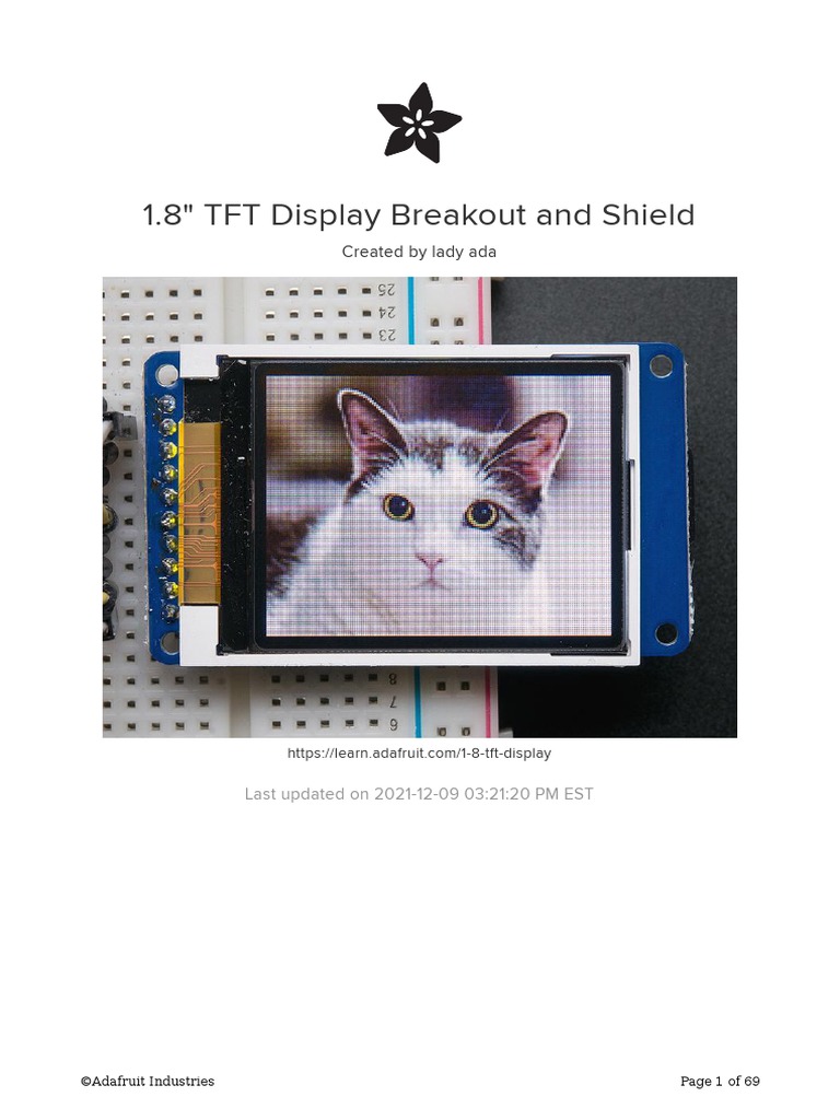 1 8 TFT Display | PDF | Arduino | Raspberry Pi 1 8 TFT Display | PDF | Arduino | Raspberry Pi