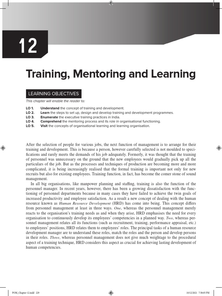 POM Chapter-12 | PDF | Evaluation | Apprenticeship