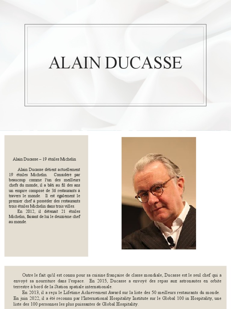Alain Ducasse : 19 étoiles Michelin | PDF