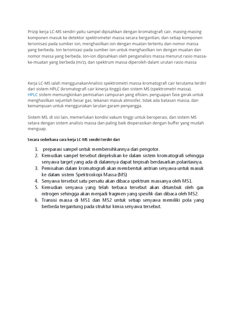Kerja LC-MS | PDF | Sains & Matematika