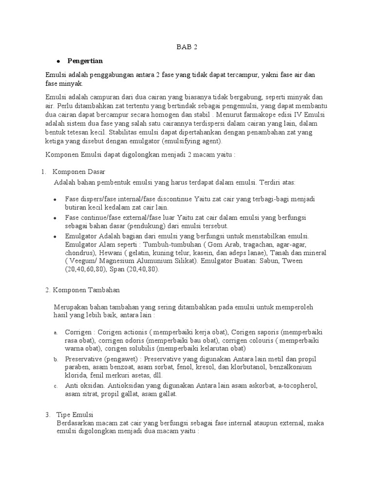 BAB 2 Emulsi | PDF