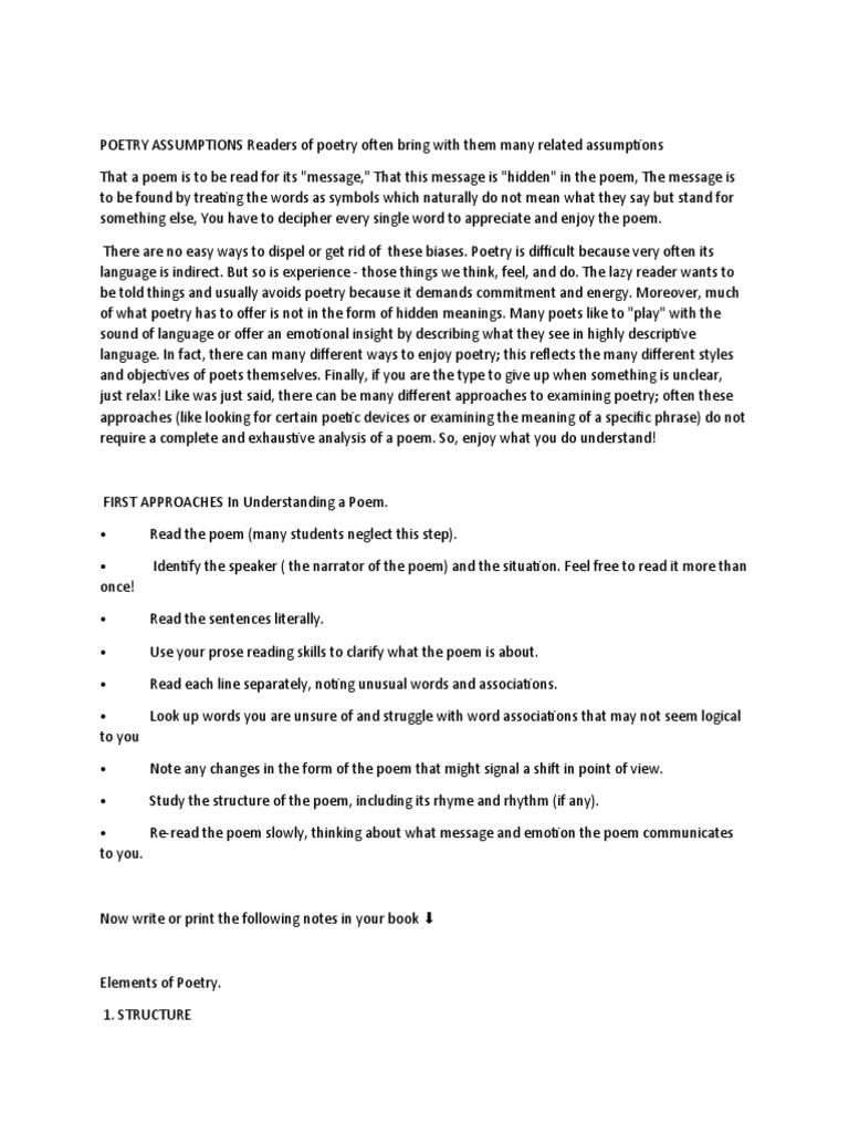 Understanding Poetry: Key Elements Explained | PDF | Poetry | Rhyme