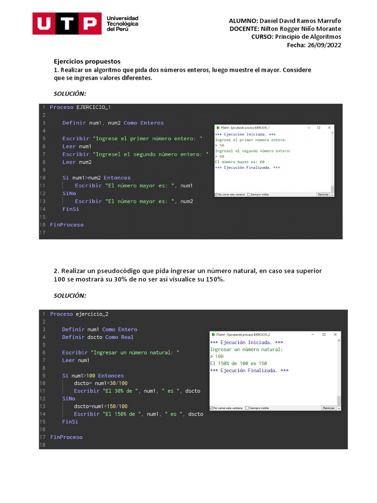 Ejercicios propuestos.S07-PRINCIPIO DE ALGORITMOS | PDF