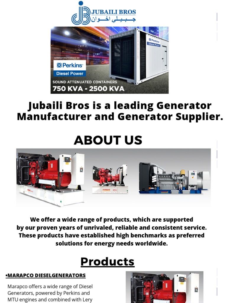 Generator Companies - Jubaili Bros | PDF