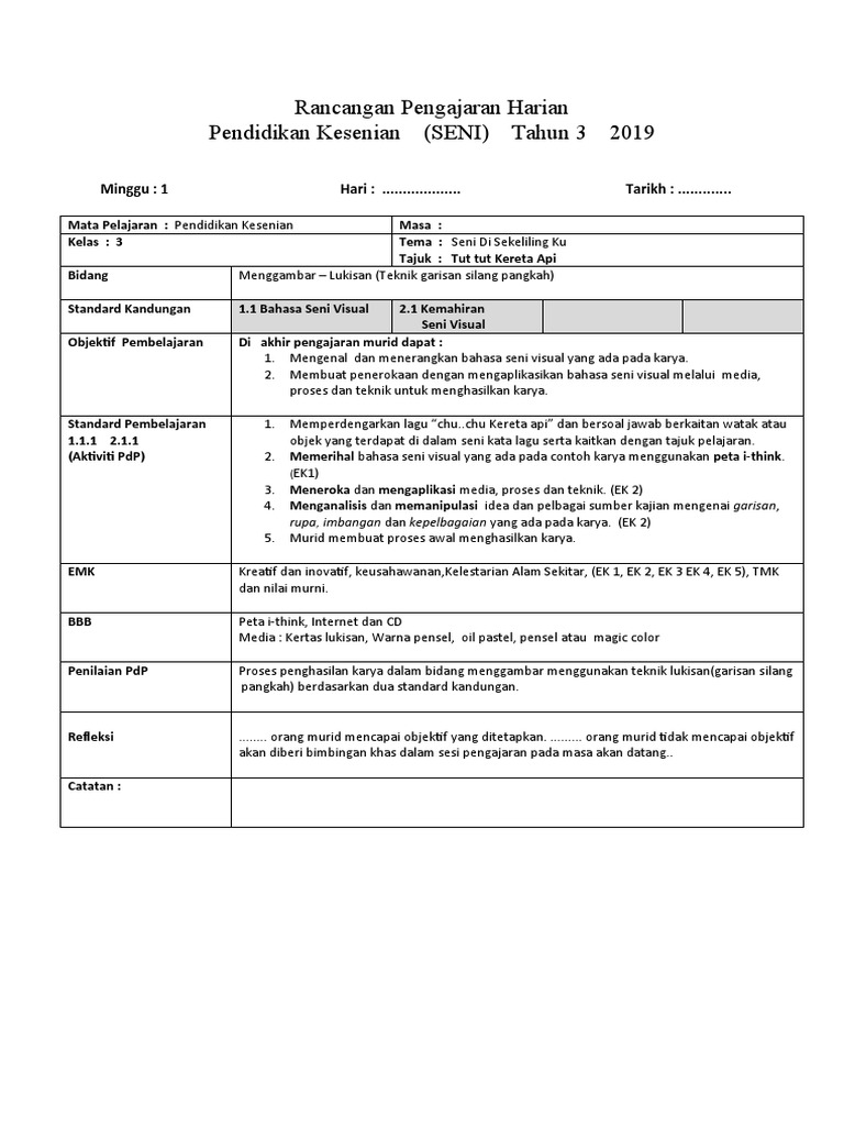 RPH Kesenian T3 | PDF | Seni