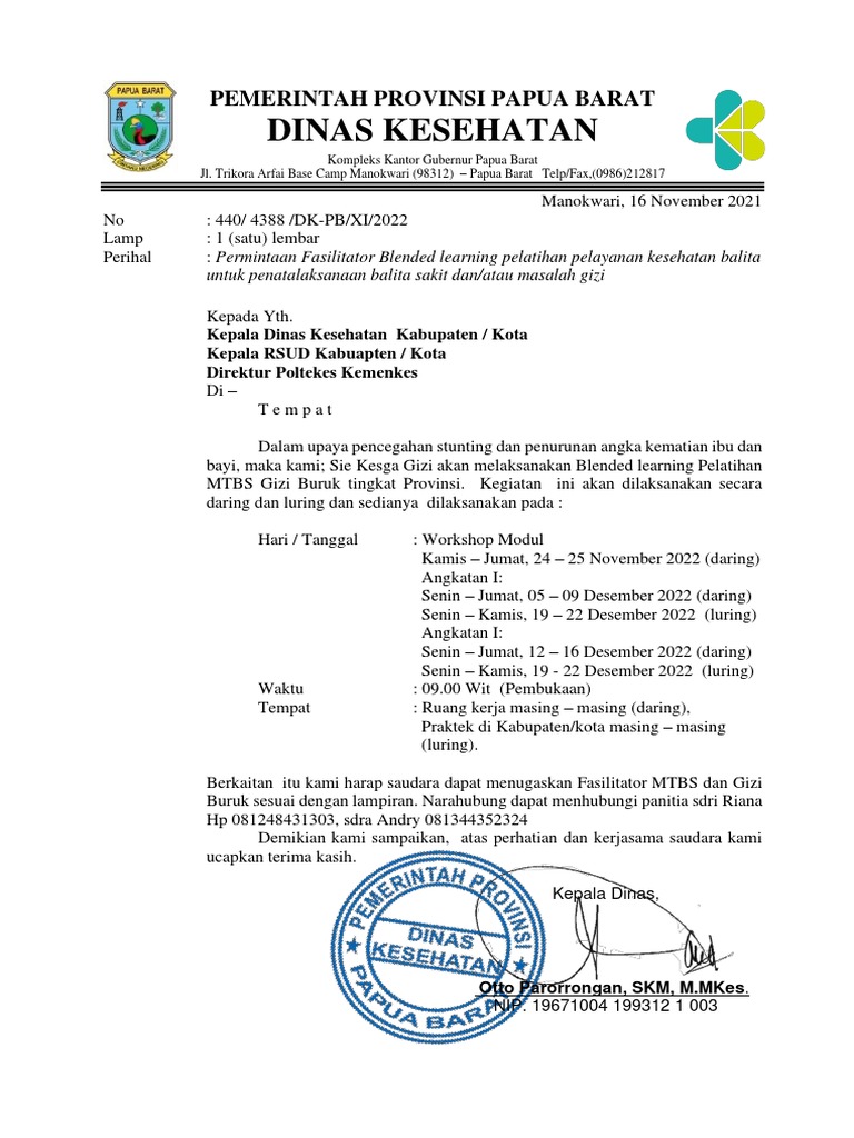Surat Permintaan Fasilitator | PDF