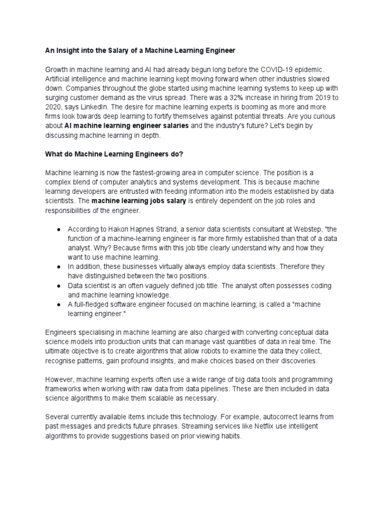 ML Salary | PDF | Machine Learning | Artificial Intelligence ML Salary | PDF | Machine Learning | Artificial Intelligence