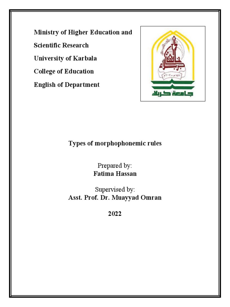 Types of morphophonemic rules | PDF | Syllable | Oral Communication