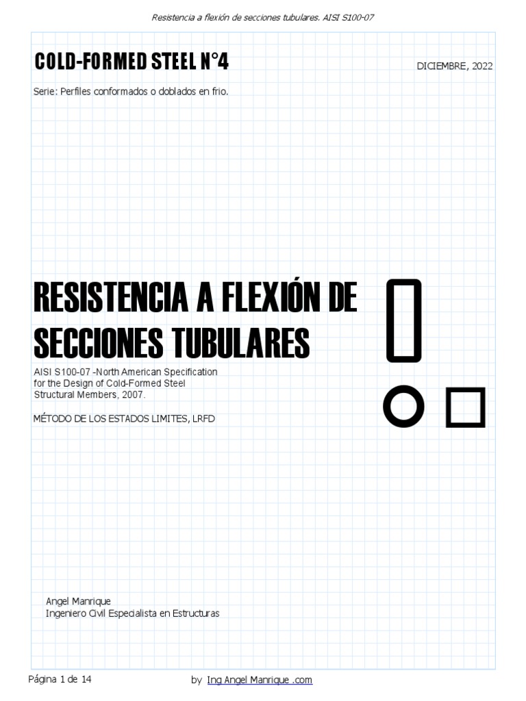 COLD-ForMED STEEL N4. Resistencia A Flexión de Secciones Tubulares ...