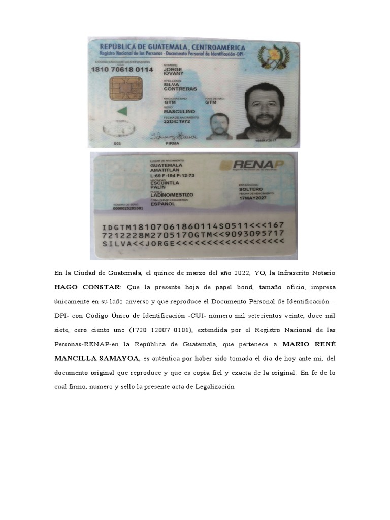 Fotocopia Autenticada Dpi | PDF