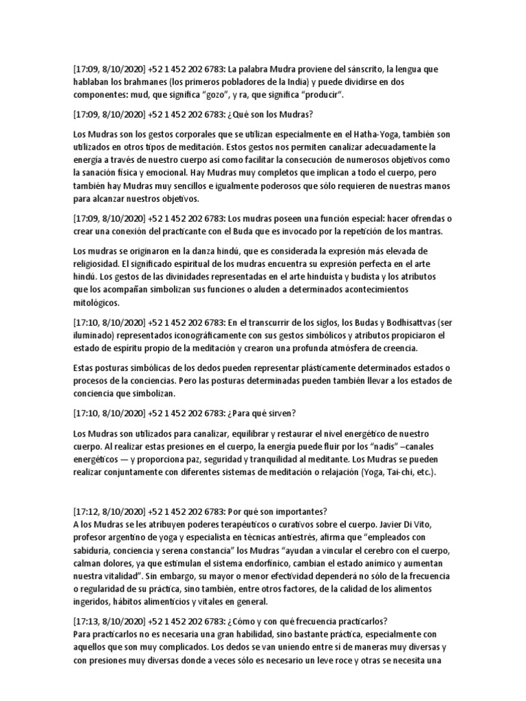 Mudras Pdf Meditación Mano