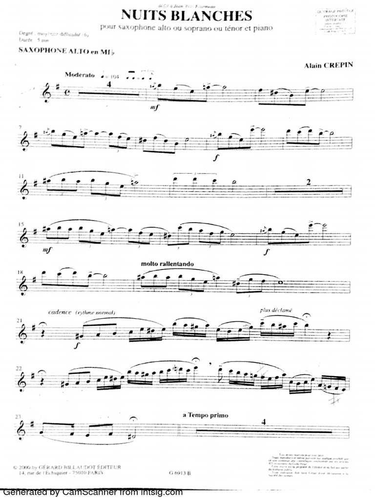 Nuits Blanches Alto | PDF