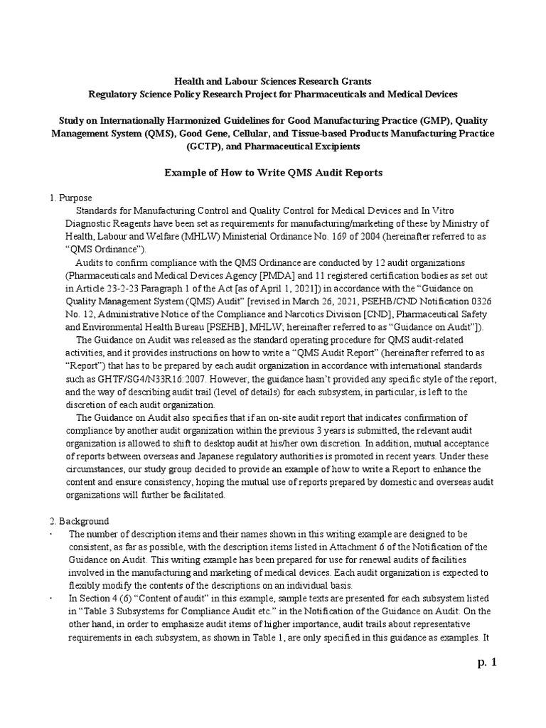 Example of How To Write QMS Audit Reports | PDF | Quality Management ...