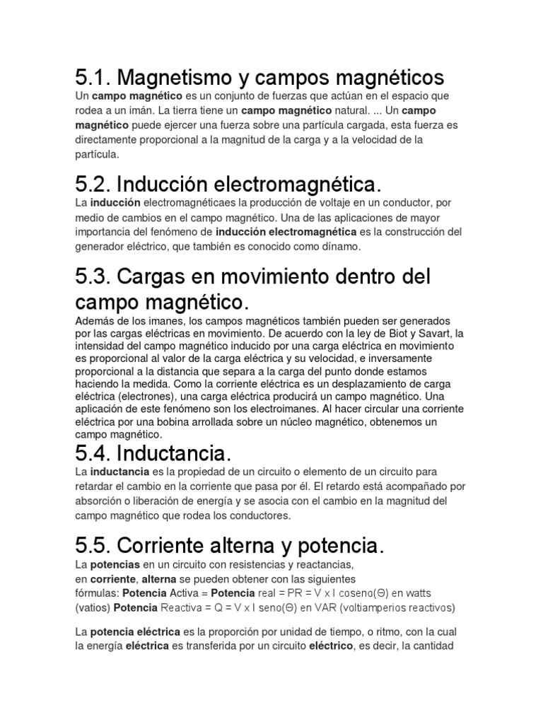Unidad 5 Fisica | PDF | Electricidad | Energia electrica