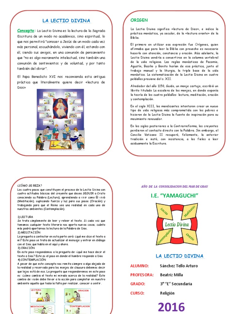 Origen y Pasos de la Lectio Divina | PDF | Lectio Divina