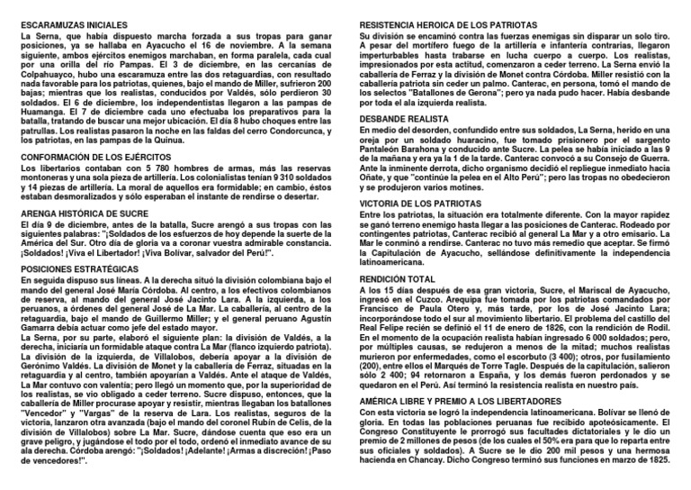 6 E12 PS Batalla Ayacucho F | PDF | Conflictos del segundo milenio | Operaciones militares