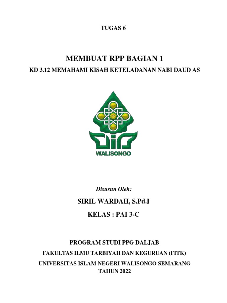 TUGAS 6 RPP BAG 1 ABCD - Compressed | PDF