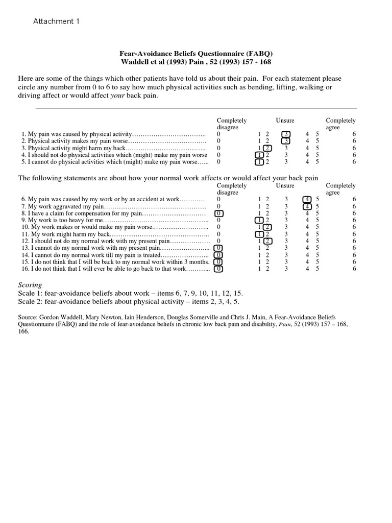 Fear Avoidance | PDF | Pain | Psychology