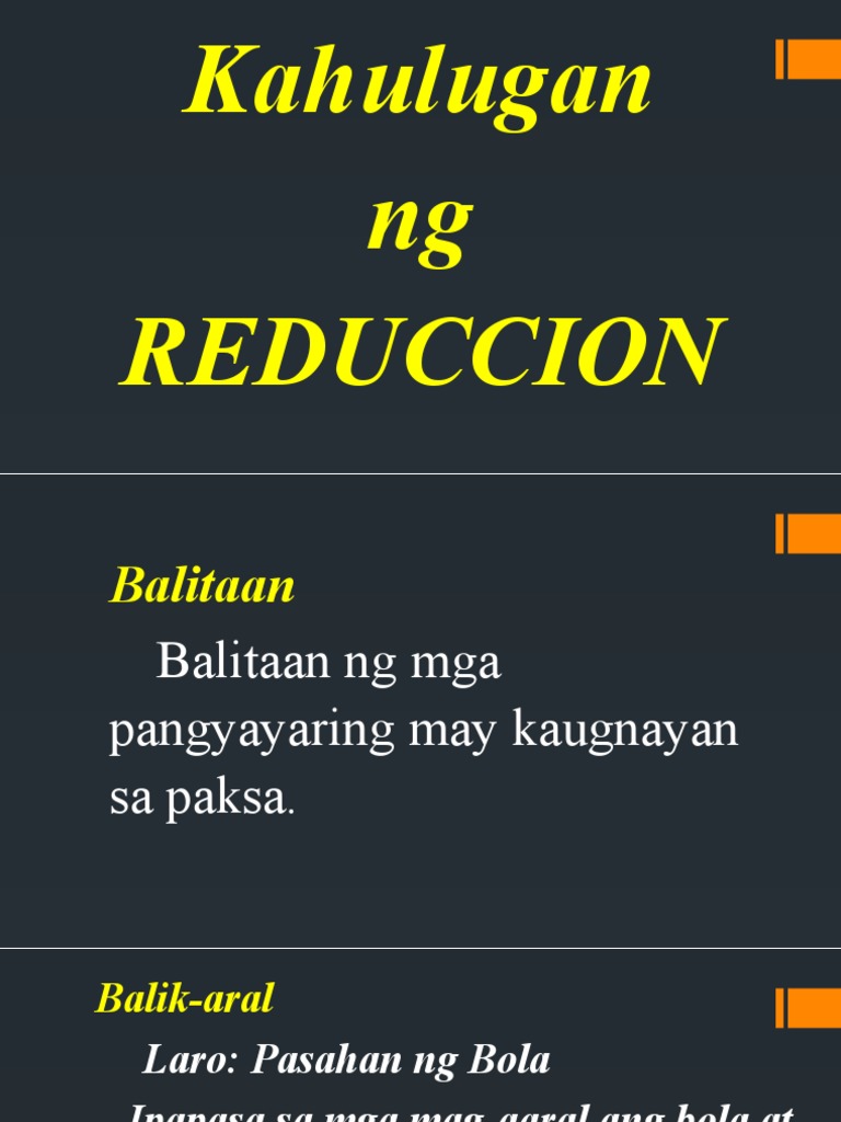 Kahulugan NG Reduccion | PDF
