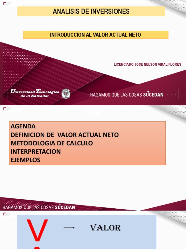 Introduccion Al Valor Actual Neto | PDF | Valor presente neto | Business