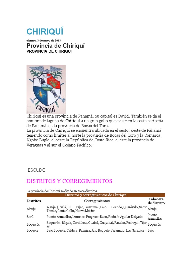 Triptico de Chiriqui | PDF