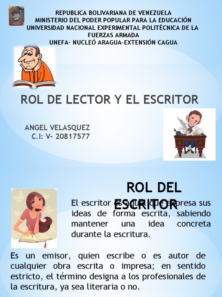 Rol Del Escritor y El Lector | PDF | Escritores | Escritura
