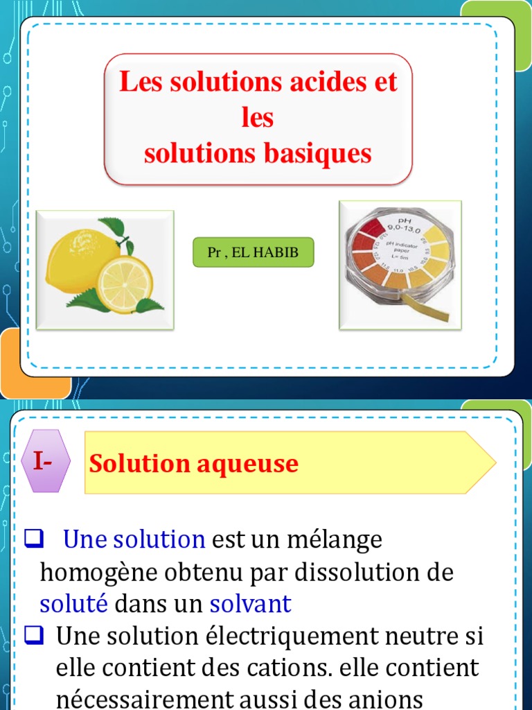 Solutions acides, basiques et pH | PDF | Ph | Acide