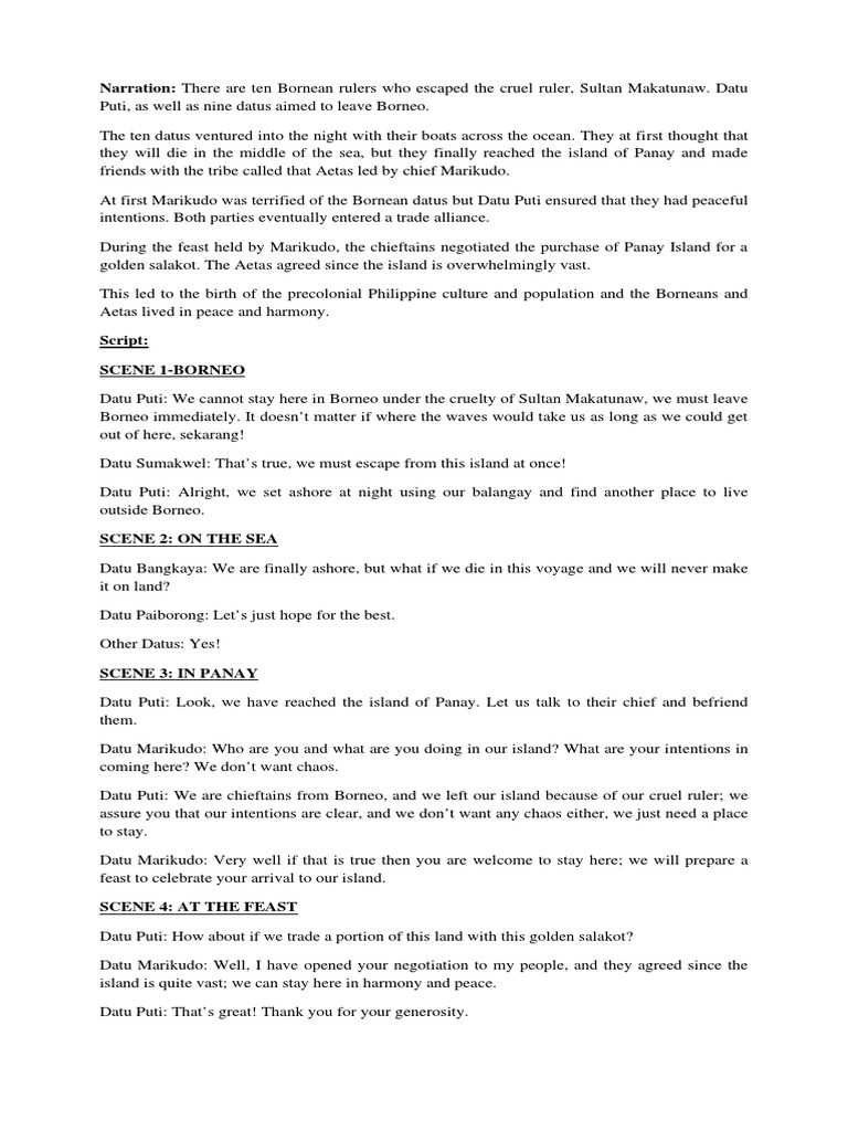 Maragtas-The Legend of The Ten Bornean Datus | PDF