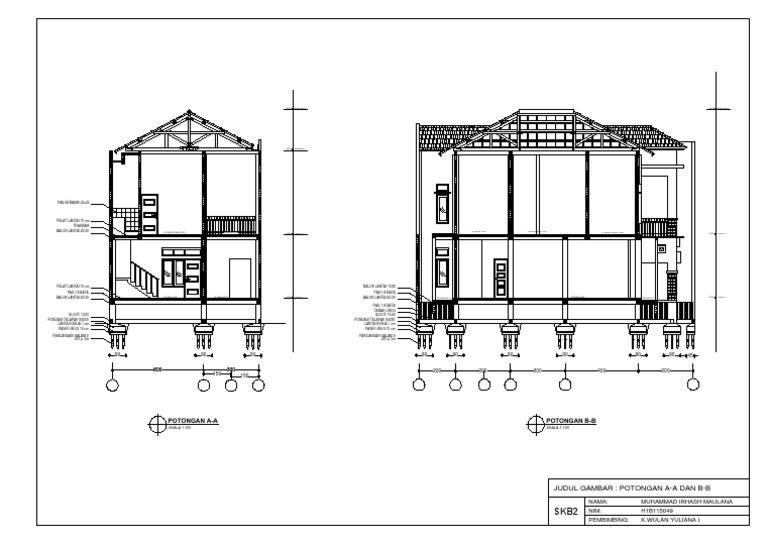 Potongan B B Potongan A A | PDF