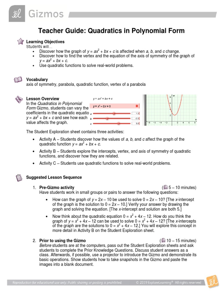 Quad Poly TG | PDF | Quadratic Equation | Mathematical Objects