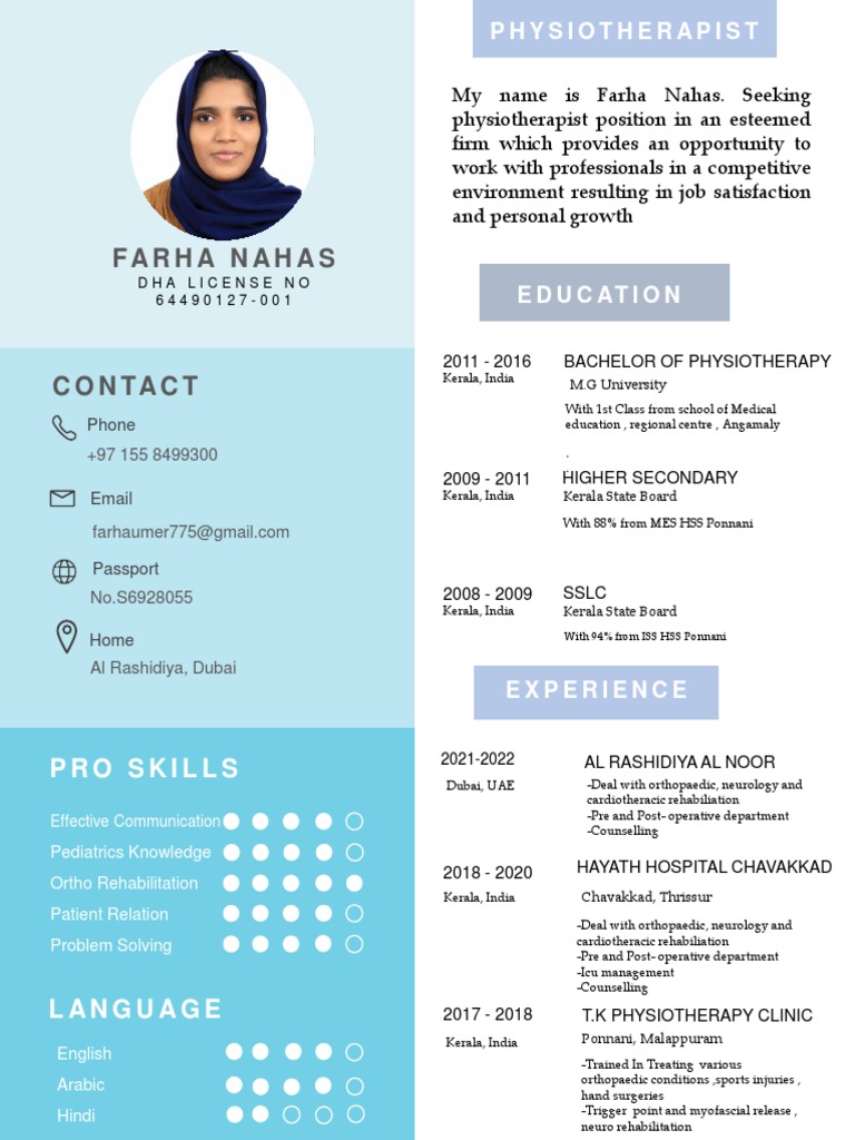 Farha Physio DHA | PDF | Physical Therapy | Clinical Medicine