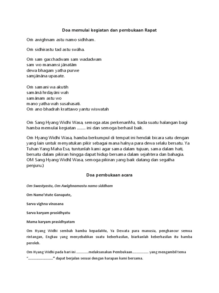 Doa Memulai Rapat | PDF | Agama & Spiritualitas