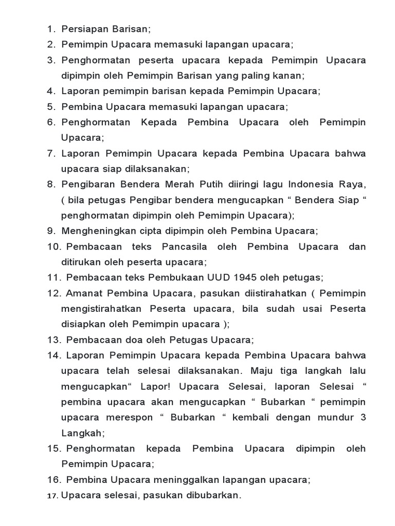 Tata Cara Upacara Bendera | PDF