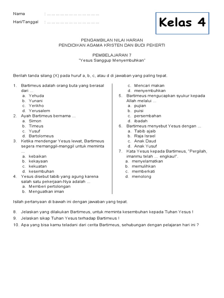 PH PB 7 Kelas 4 | PDF