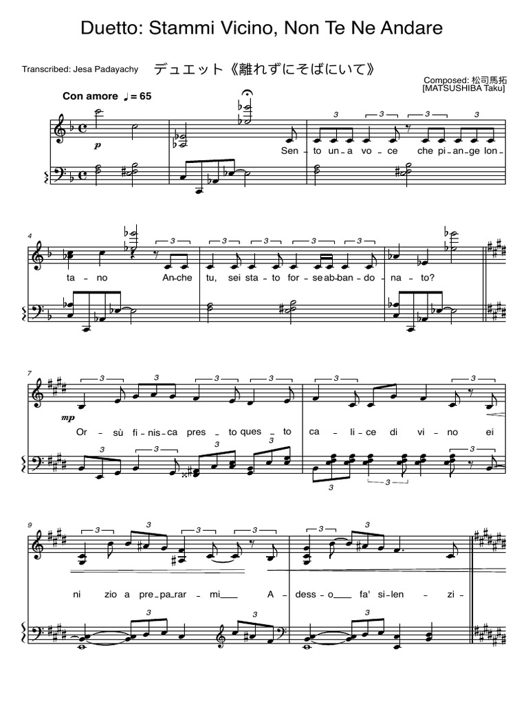 Duetto: Stay Close, Don't Leave | PDF