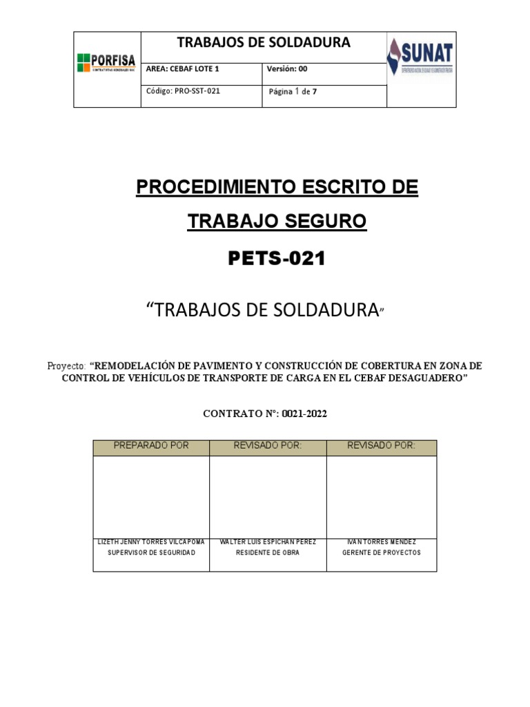 PRO-SST-021 Trabajos de Soldadura | PDF | Soldadura | Construcción