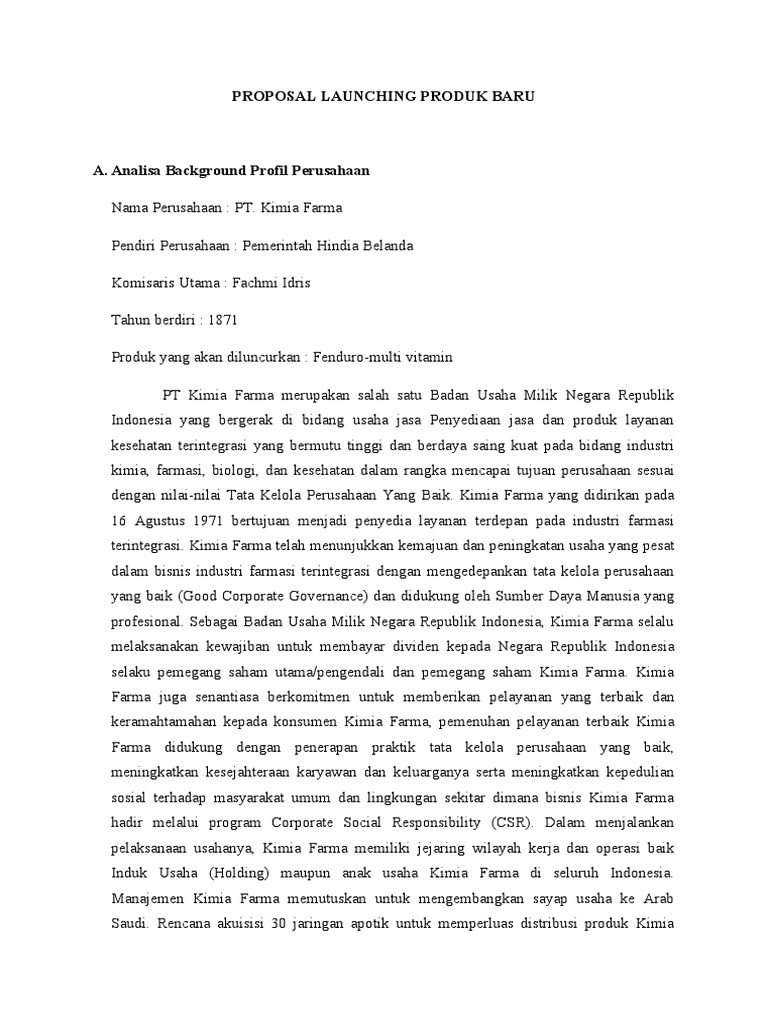 Peluncuran Fenduro: Multivitamin Baru Kimia Farma | PDF | Bisnis