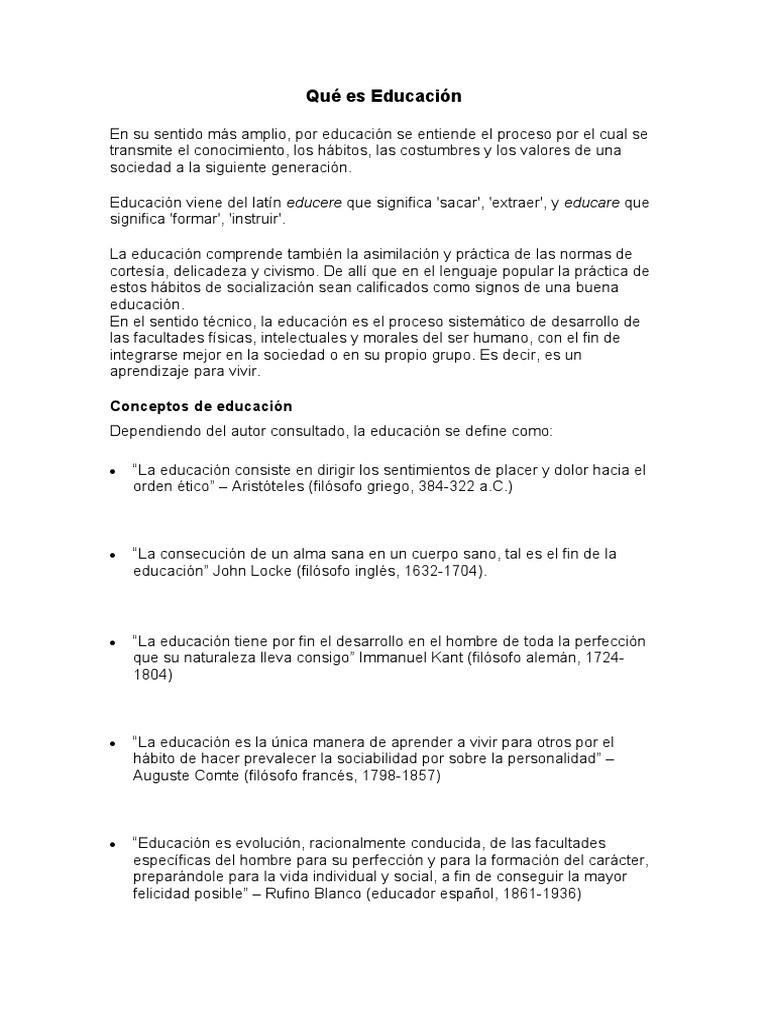 Tipos y Conceptos de Educación | PDF | Educación de la primera infancia ...