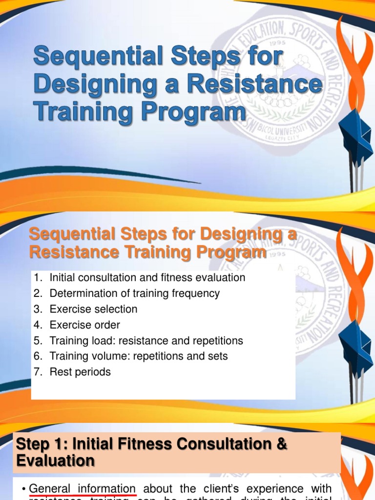 A. Sequential Steps For Designing A Resistance Training Program | PDF ...