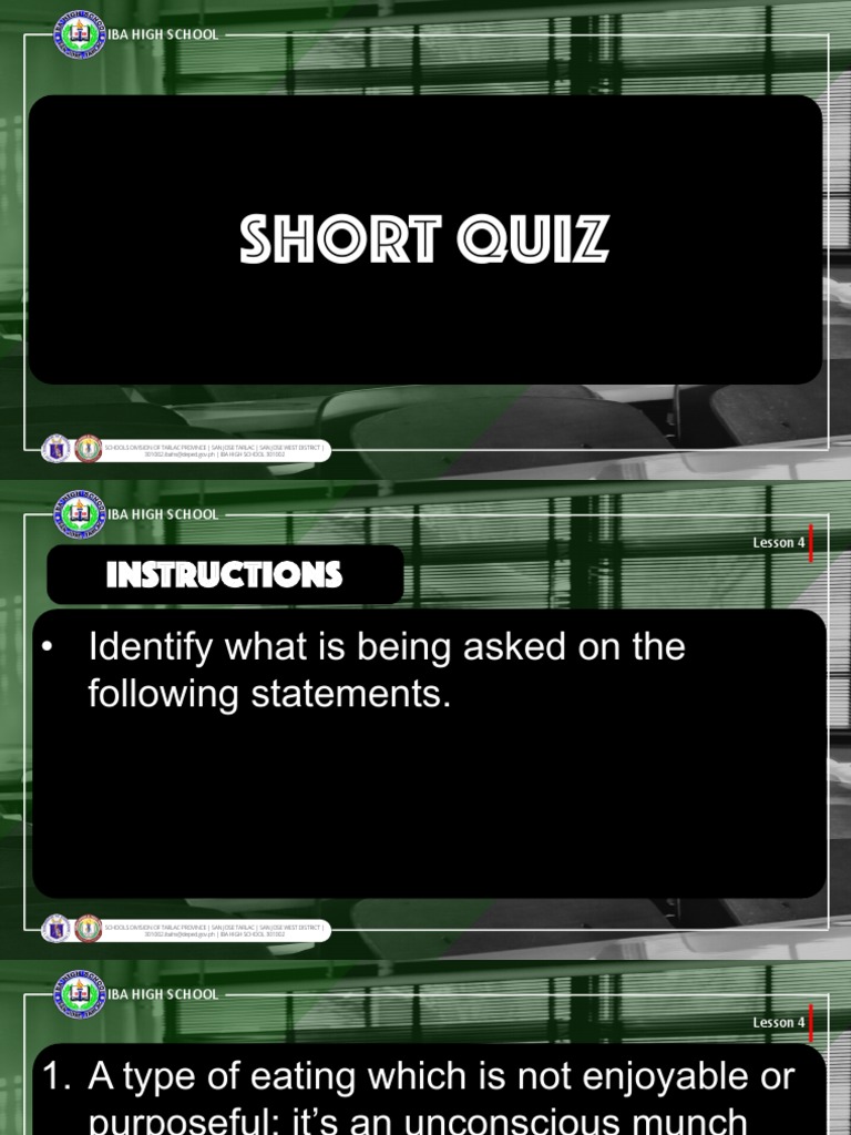 Lesson 4 - Types of Eating | PDF | Eating | Health Sciences