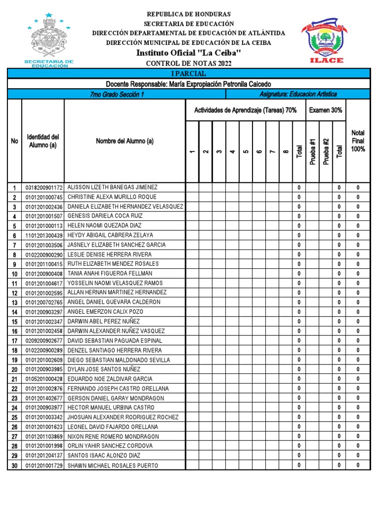 (7-Abril-22) Ejemplo de Cuadro Control de Acumulativos y Asistencia ILACE-2022 | PDF | Aprendizaje