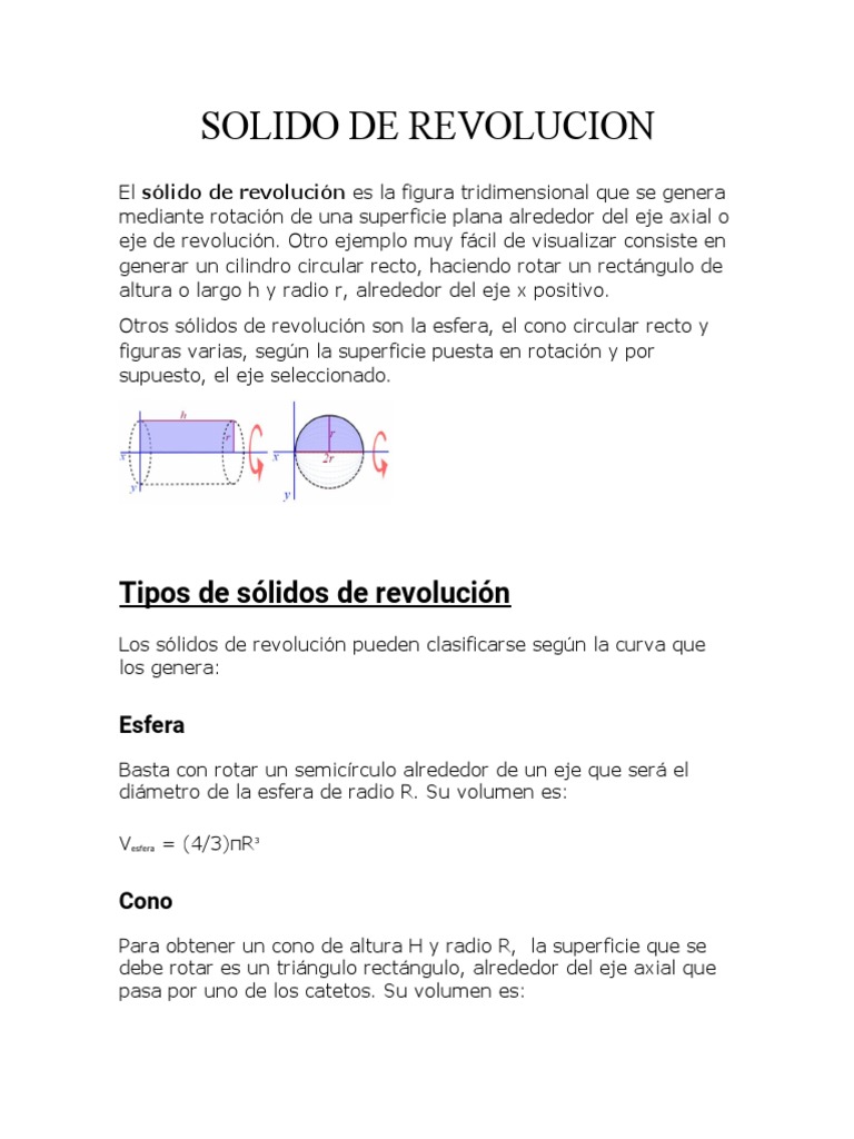 Solido de Revolucion | PDF | Geometría | Formas geométricas