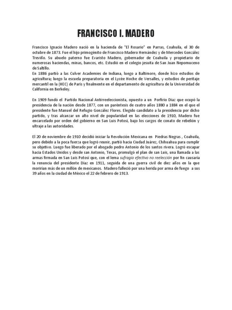 FRANCISCO I Madero | PDF