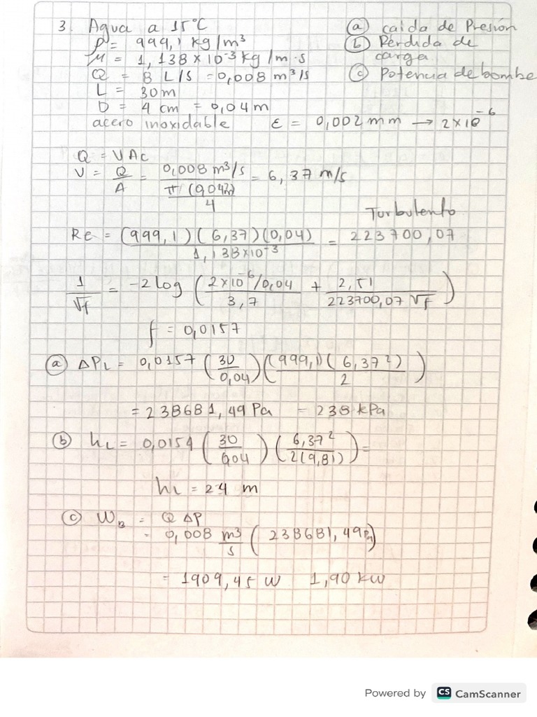 Ejercicio Flujos Incompresibles | PDF