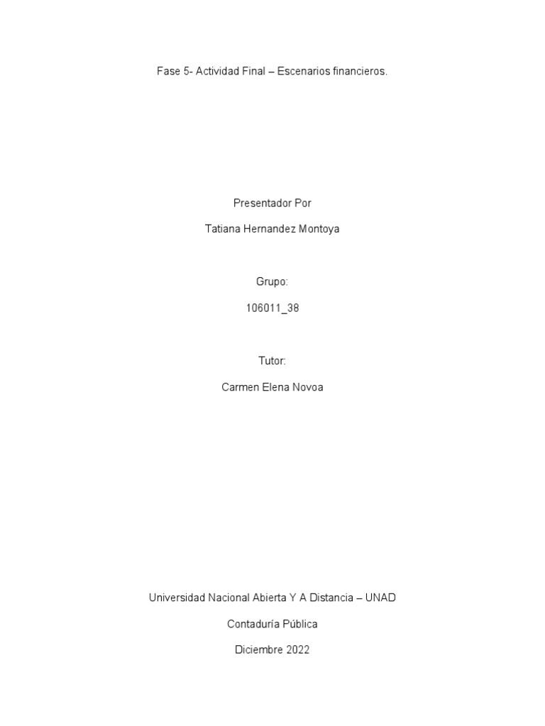 Fase 5 - Resu, em Finanzas | PDF | normas internacionales de INFORMACION FINANCIERA | Estado ...
