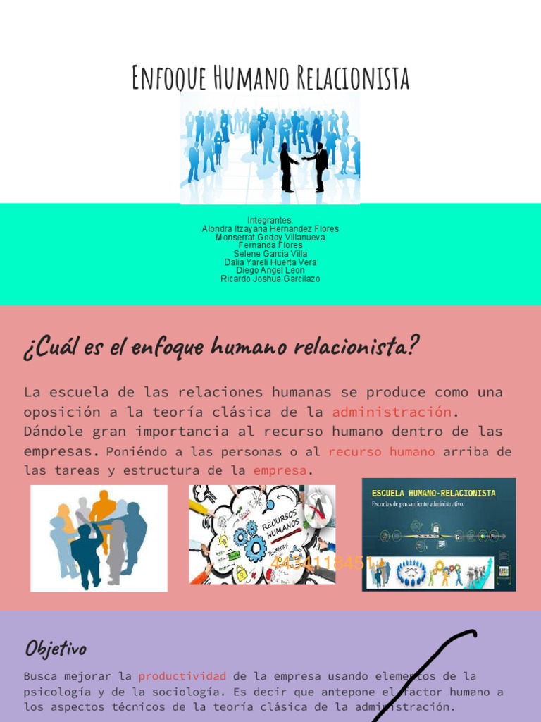 Enfoque Humano Relacionista | PDF | Sicología | Sociología