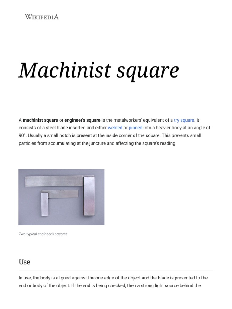 Machinist Square | PDF | Industrial Processes | Mechanical Engineering